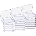 Gebildet 18 Pack Mini Clear Plastic Bead Storage Containers Box Case with lid for Pills,Herbs ...