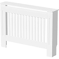 FATIVO High Radiator Cover Wood Cabinet: 92cm Height White Extra Large ...
