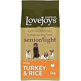 Lovejoys Hypoallergenic Complete Dry Adult Dog Food Turkey and Rice, 2 ...