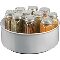 mDesign Lazy Susan Turntable Condiment Holder – Deep Plastic Revolving ...