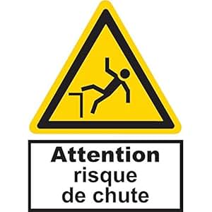 Panneau picto Attention risque de chute - PVC - A4: Amazon.fr: Bricolage
