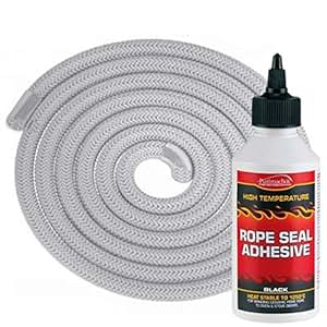 Stove Fire Rope 10mm x 3m Length & Glue Kit Woodburner Log Burner Door ...