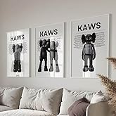 Hypebeast Modern Wall Art Set Of 3 Black Frameless Posters (A2 Size ...