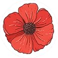 Pack of 18 Transparent Poppy Stickers (65 mm) Poppy Decorations Decals ...