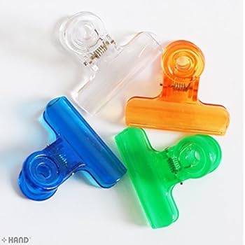 2050 Fun Transparent Colourful Plastic Bulldog Paper Clips 50mm - pack ...