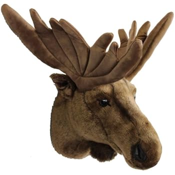 Stuffed Animal Moose Head Wall Mount Trophy 45 x 60 x 37 cm: Amazon.co ...