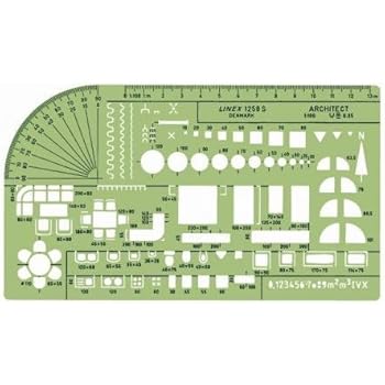 1:50 and 1:100 Scale Architectural Drawing Template Stencil - Architect ...