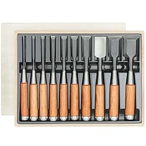 Hattori Japanese Bench Chisel Set Carpenters Chisels 10pc Set in Wooden ...