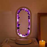 Natural Crystal Lamp, Three Light Modes, Adjustable Brightness, USB ...