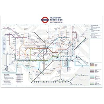 HUGE LAMINATED London Underground Tube Map Poster: Amazon.co.uk ...