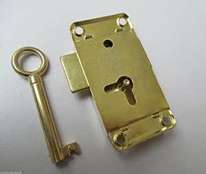 Ironmongery World® VINTAGE RETRO OLD STYLE BRASS WARDROBE LOCK ...