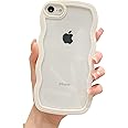 Ownest Compatible with iPhone 7/8/SE Case - Transparent Cute Curly Simple Wave Case - Aesthetic ...