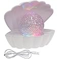 Lesser & Pavey White Glitter Pearl Seashell Colour Changing Mood Light ...