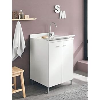 Lavatoio Edilla Montegrappa Bianco 60X50x85 cm: Amazon.it: Fai da te