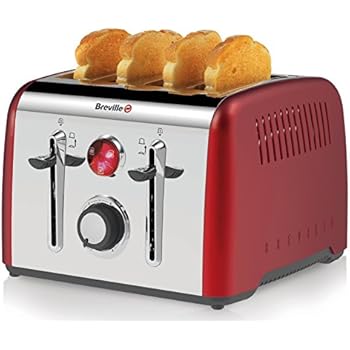 Breville Opula 4-Slice Stainless Steel Toaster, Candy Red: Amazon.co.uk ...