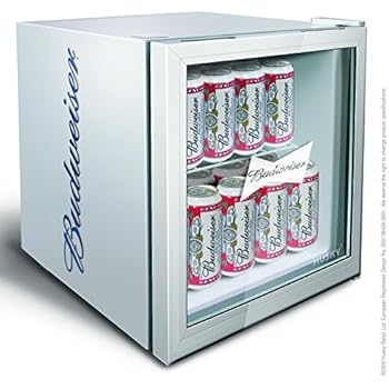 Budweiser Mini Fridge | Bottle Design Husky HM134-EL Budweiser Glass ...