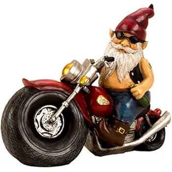 Biker Nain de Jardin - figurine originale avec blouson en cuir de ...