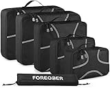 AmazonBasics Packing Cubes - 2 Medium and 2 Large (4-Piece Set), Black ...
