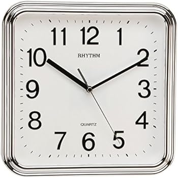Smiths Square Wall Clock in Chrome - 41cm: Amazon.co.uk: Kitchen & Home