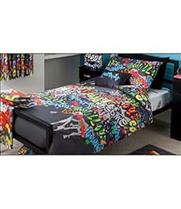 Boys Cool Graffiti Single Duvet Set Bedding: Amazon.co.uk: Kitchen & Home