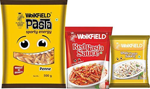 Buy Weikfield Penne Pasta Combo Pack, 500g with Free Red Pasta Sauce ...