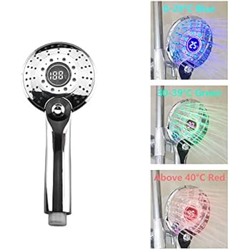 Doccia LED LUMINOSA a LED 3 colori LED Shower DOCCETTA SOFFIONE: Amazon ...