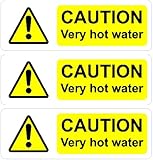 Caution Hot Surface Warning Stickers - Pack of 12 - 50mm x 15mm ...