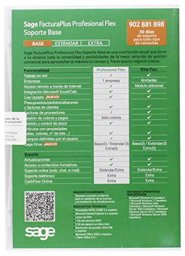 Sage FacturaPlus Profesional Flex Soporte Base 2015 - Software De Facturaci n Y Gesti n ...