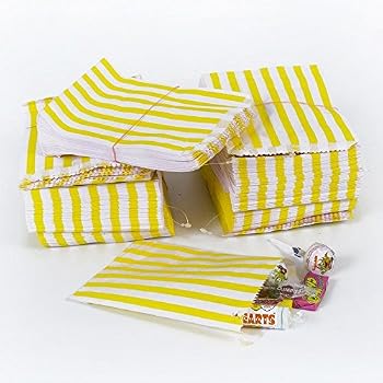 The Paper Bag Company Candy Stripe Paper Bags, 5 x 7 Inches - Pink ...