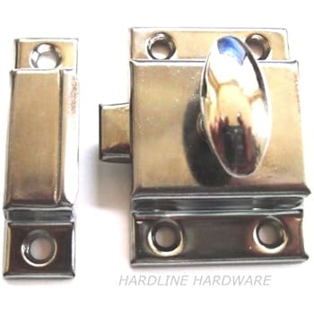 THUMB TURN LATCH DOOR CATCH BRASS PLATED WITH SCREWS: Amazon.co.uk: DIY ...