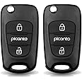 2PCS 3 Buttons Key Case cover Shell for Kia Picanto Key Fob Replacement ...