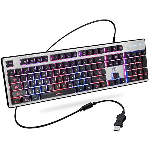Buy Gaming Keyboard, SMBOX USB Wired RGB Keyboard Ergonomic Backlit ...