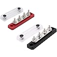 Gloaso 100 Amp Bus Bar 4 x 3/16” Post Power Distribution Blocks with Cover 100A Battery ...