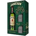 Jameson Irish Whiskey Original Blended and Triple Distilled Whiskey Glasses Gift Set, 70cl ...