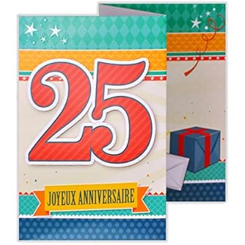 Age Mv 69-2027 Carte Anniversaire 25 ans Jeune Homme Femme motif Feu d ...