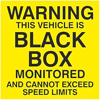 This Vehicle Is BLACK BOX Monitored Warning Car STICKER Insurance Young ...