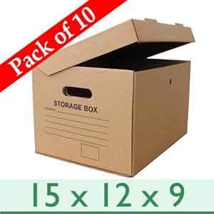 A4 Cardboard Archive Filing Storage Boxes - 15" x 12" x 9"/390mm (L) x ...