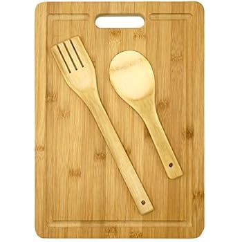 Premier Housewares Chopping Board with Handle, 34 x 26 cm - Bamboo ...