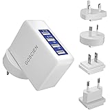 Lencent USB Charger Plug, 4-Port USB Universal Travel Adaptor Plug, 22W ...