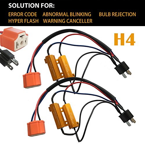 Buy Pair H4 9003 HB2 LED Light Load Resistor 6Ohm 50W Fix Hyper ...