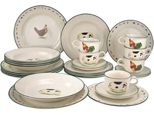 Creatable Farm Animals 30-Piece Dinner Set: Amazon.co.uk: Kitchen & Home