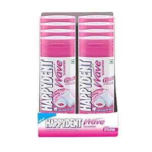 Happydent Wave, Xylitol Sugarfree Fruity Flavour, Bubble Gum Bottle ...