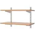 ALIJA Metal Slotted Twin Slot Channel Adjustable Rack,Wood Finish,White ...