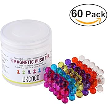 48 Assorted Color Magnetic Map Pins /Office Pins - Perfect for Maps ...
