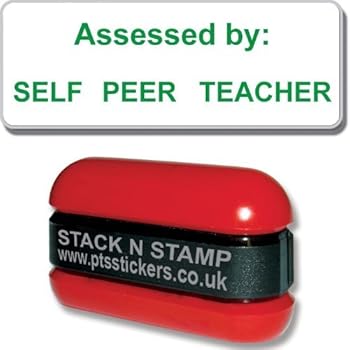 "Peer assessed" Self inking teacher reward stamp X12057: Amazon.co.uk ...