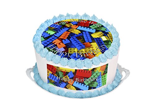 Buy PERSONALISED Lego Bricks 7.5" Inch Premium quality Cake Topper ...