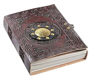 Leather Journal A5 Travel Notebook - Handmade Embossed Spellbook ...