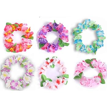 Artificial Poppy Flowers Hawaiian Garlands Leis Luau Flowers With 12 ...