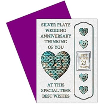 My Husband 23rd Wedding Anniversary Card - On Our Silver Plate ...