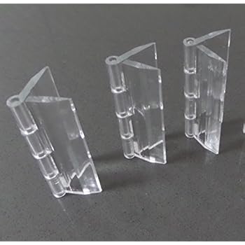 Pack of 4 Small Miniature Micro Hinge Hinges, 39mm x 16mm, Clear ...